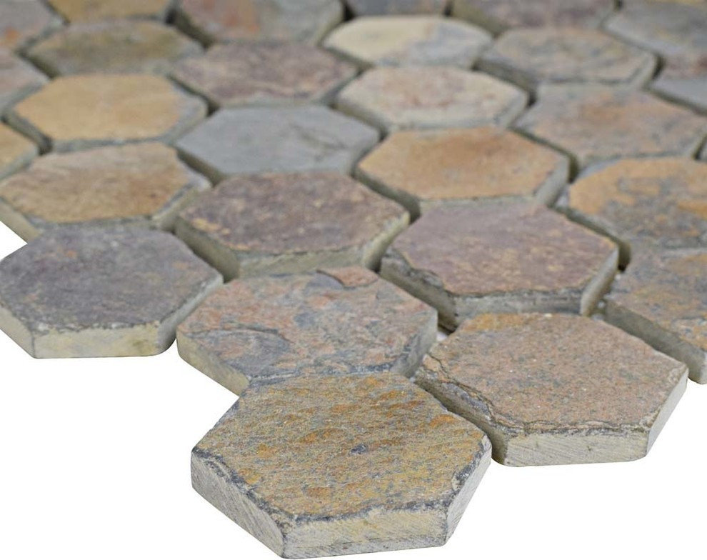 Crag Natural Stone Mosaic Tile Sample - Contemporary - Mosaic Tile - by ...