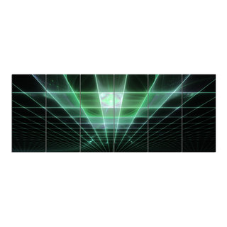 Light Green Bat on Radar Screen, Multipanel Abstract Canvas Art Print ...