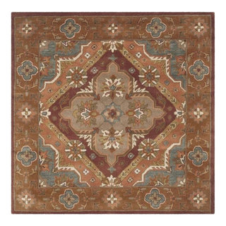Safavieh Heritage 6' X 9' Hand Tufted Wool Pile Rug in Rust, Square 6 ...