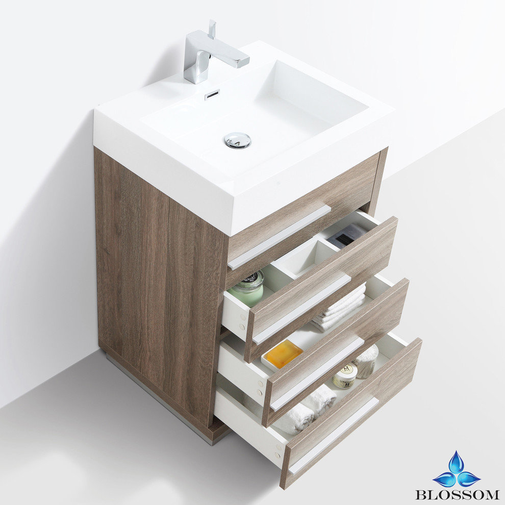 Barcelona 30" Vanity Set With Mirror, 148"x29.25"x29.5" - Contemporary ...