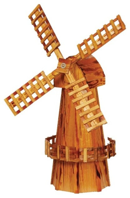 Garden Windmill, Wood, Dutch Amish Handmade, 41" - Farmhouse - Garden ...