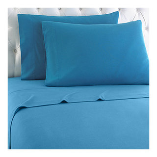 Micro Flannel Sheet Set, Full - Contemporary - Sheet And Pillowcase ...