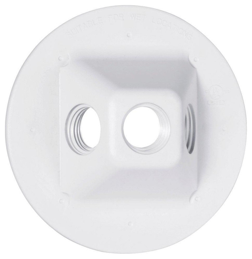 Hubbell Bell® PLV330WH Round Weatherproof Cluster Cover with 3 Outlets ...