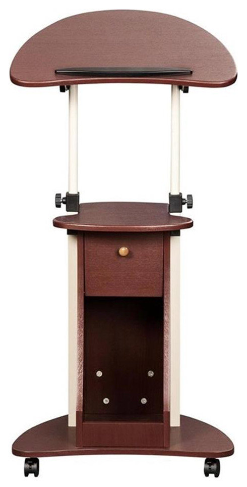 Techni Mobili Deluxe Sit-to-Stand Rolling Laptop Cart With Storage in ...