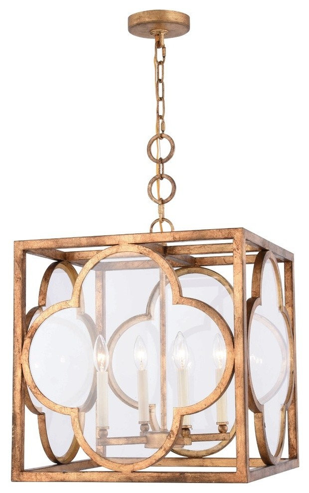 Elegant Lighting Trinity Collection Pendant, Golden Iron ...