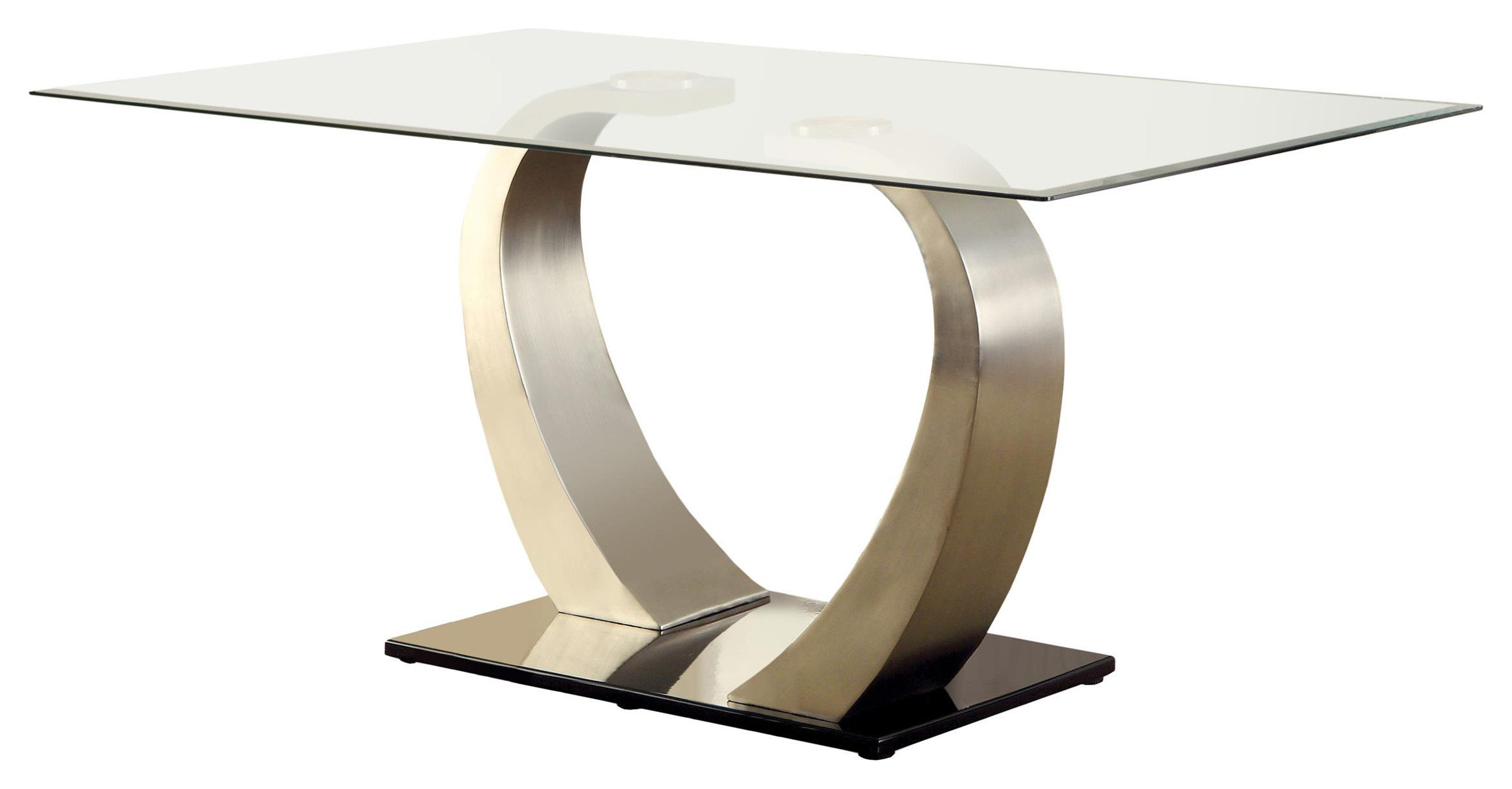 Furniture of America Genaveve 7-Piece Stainless Steel Dining Table Set ...