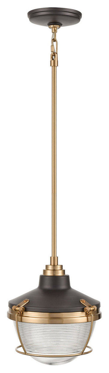 Seaway Passage 1 Light Mini Pendant, Oil Rubbed Bronze/Satin Brass ...