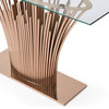 John Modern Glass and Rosegold Console Table - Contemporary - Console ...