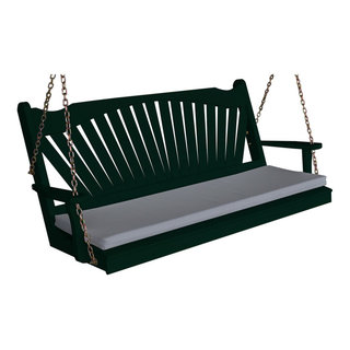 Pine Fanback Porch Swing, 6 Foot - Transitional - Porch Swings - by ...