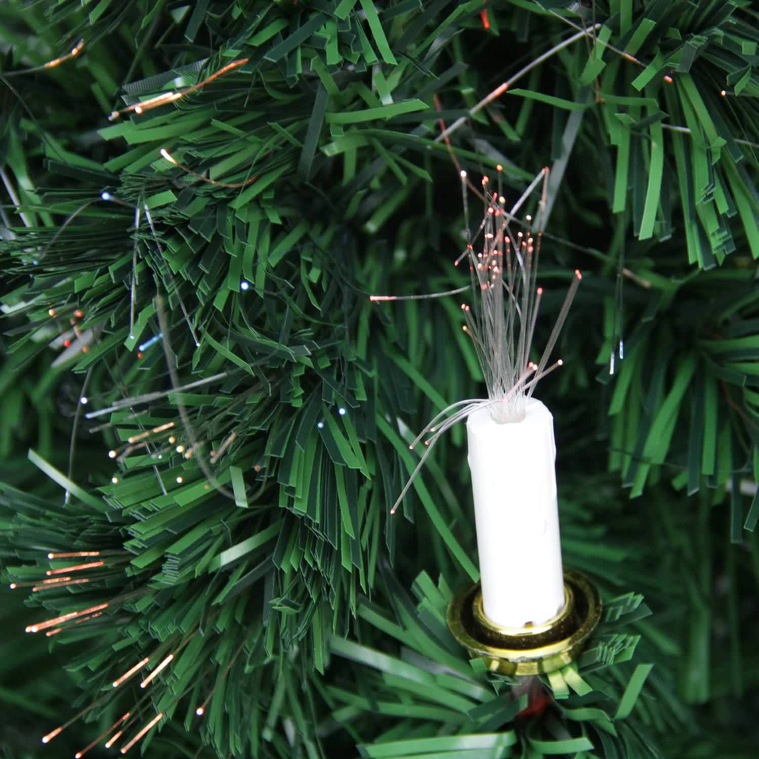 4' Pre-Lit Fiber Optic Artificial Christmas Tree With Candles Multi ...