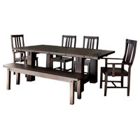 Calandra 6-piece Rectangular Dining Set With Extension Leaf Vintage Java - Transitional - Dining ...