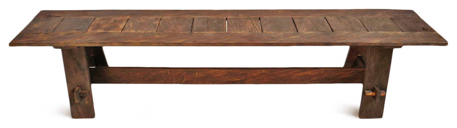 Modern Barn Wood Outdoor Dining Table w/Benches - Rustic - Outdoor Dining Sets - by Design Mix ...