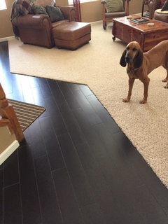 I have tile flooring with a carpet inset.