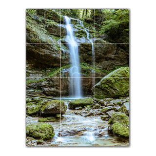 Waterfalls Ceramic Tile Wall Mural HZ501087, 24" Wide x 32" High ...
