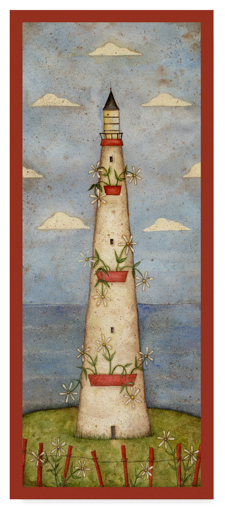 Robin Betterley 'Daisy Lighthouse' Canvas Art, 14"x32" - Beach Style ...