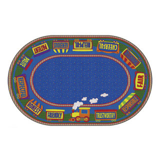 Flagship Carpets VA285-45A 7'6"X12' Oval The Good Friend Train ...