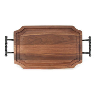 BigWood Boards Scalloped Cutting Board, Twisted Ball Handles, 15x24x1 ...