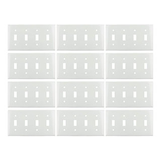 Sunlite E104/W 4 Gang Toggle Switch Plate, Pack of 12 - Traditional ...