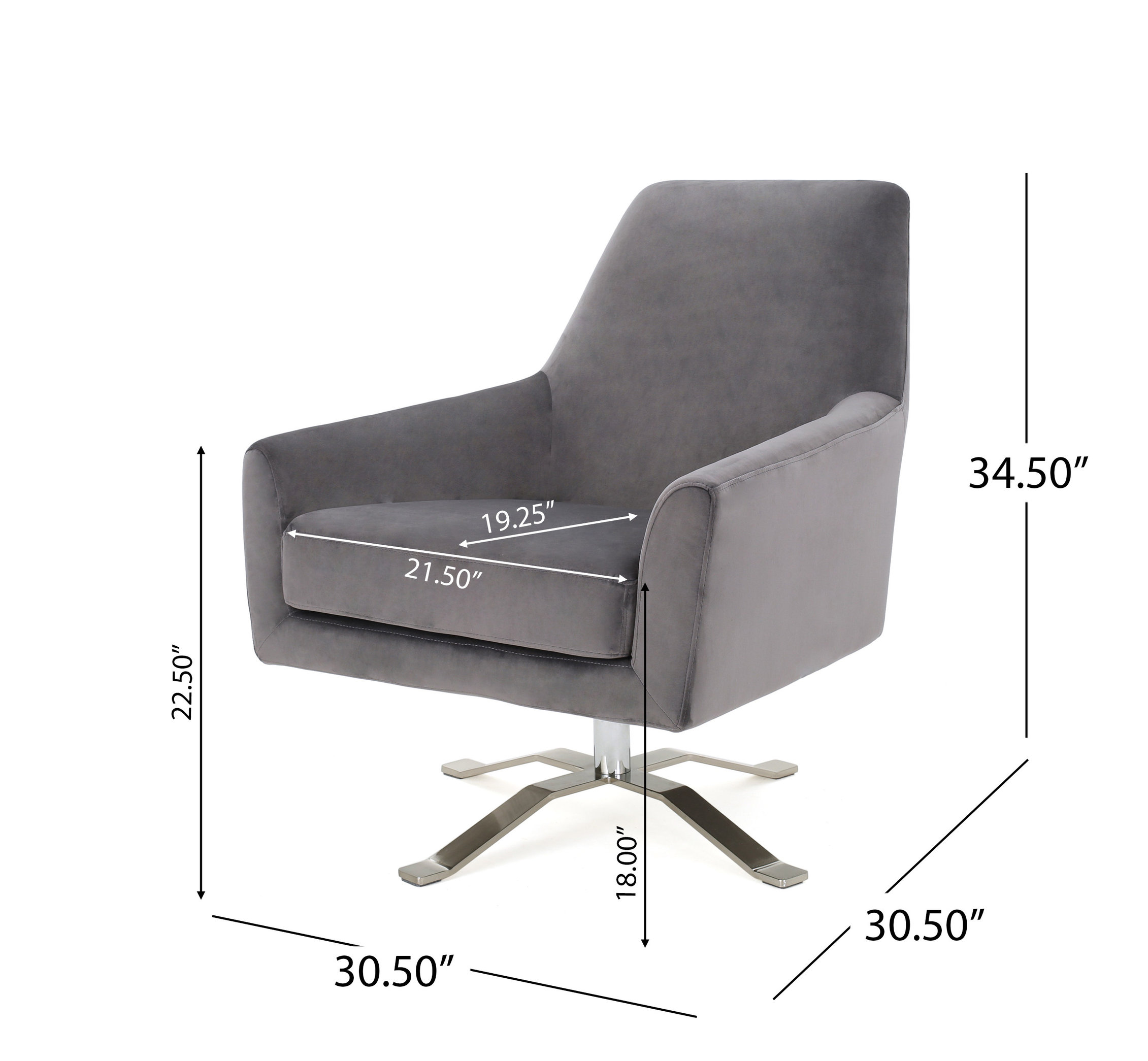 GDF Studio Aegis New Velvet Retro Style Swivel Club Chair ...