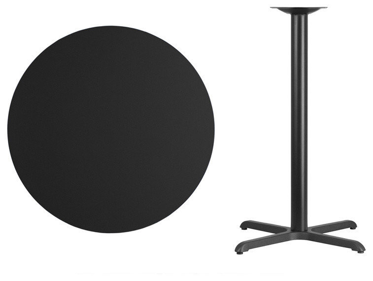 Round Black Table - Transitional - Indoor Pub And Bistro Tables - by ...