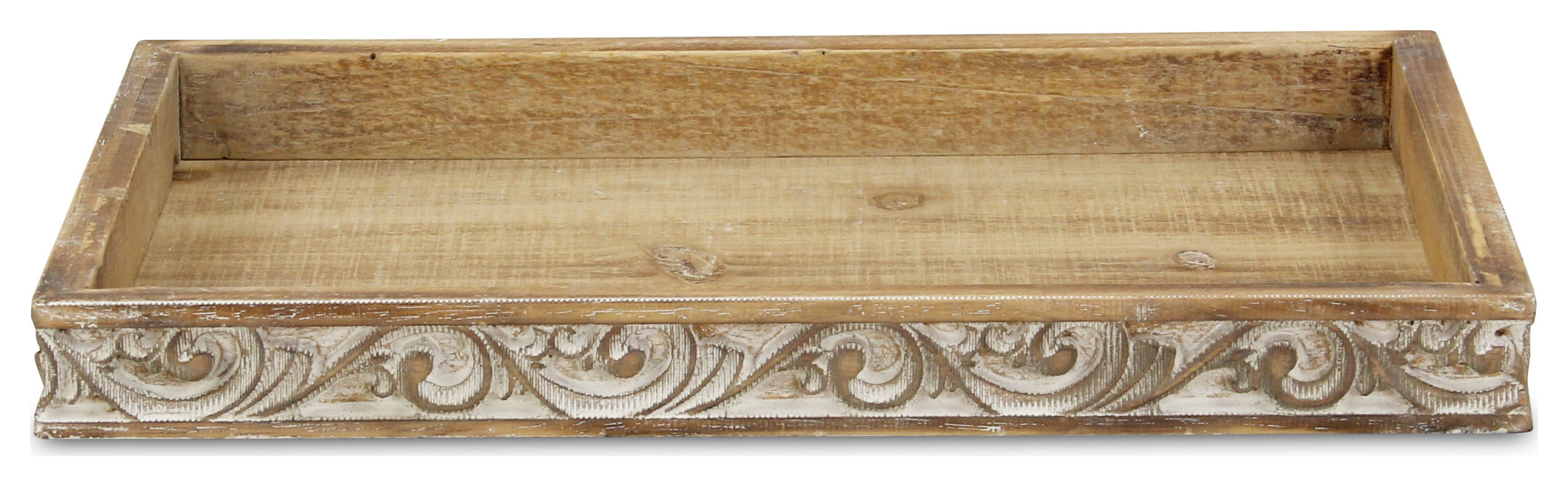 Hand-Carved Wooden Tray - Traditional - Serving Trays - by Cheungs | Houzz