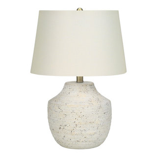 Lighting, 20"H, Table Lamp, Cream Concrete, Ivory/Cream Shade, Modern ...