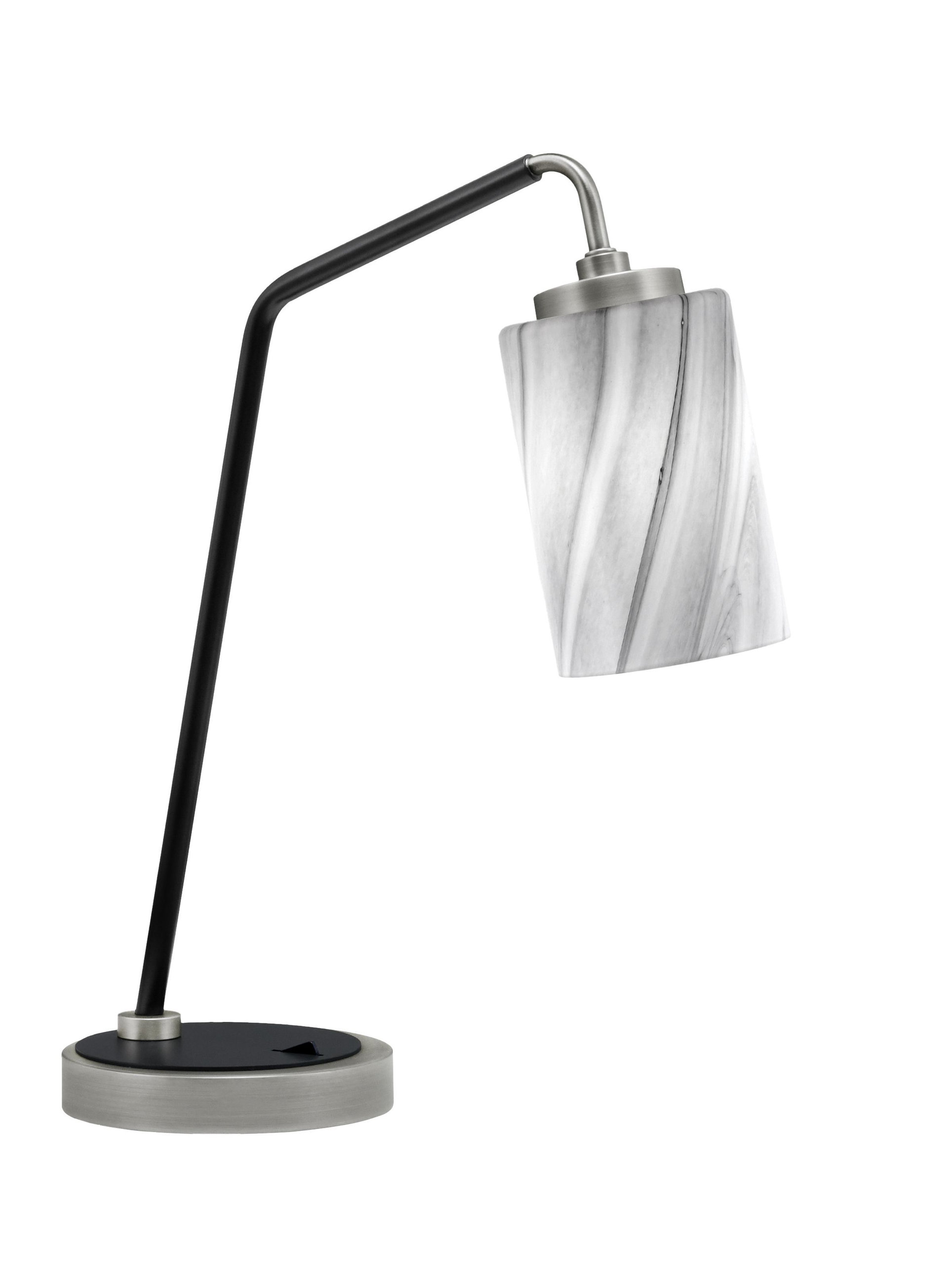 1-Light Desk Lamp, Graphite/Matte Black Finish, 4" Onyx Swirl Glass ...