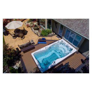Challenger 15D Swim Spa Small Backyard & Deck - Transitional - Deck ...
