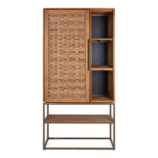 Natural Wooden Cabinet, Open Rack, dBodhi Karma - Tropical - Storage ...