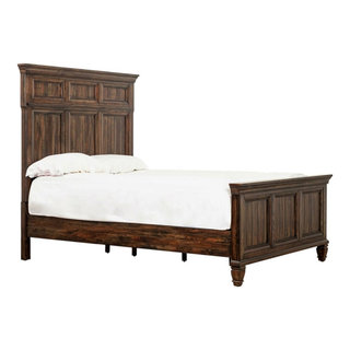 Pemberly Row Eastern King Wood Panel Bed in Weathered Burnished Brown ...