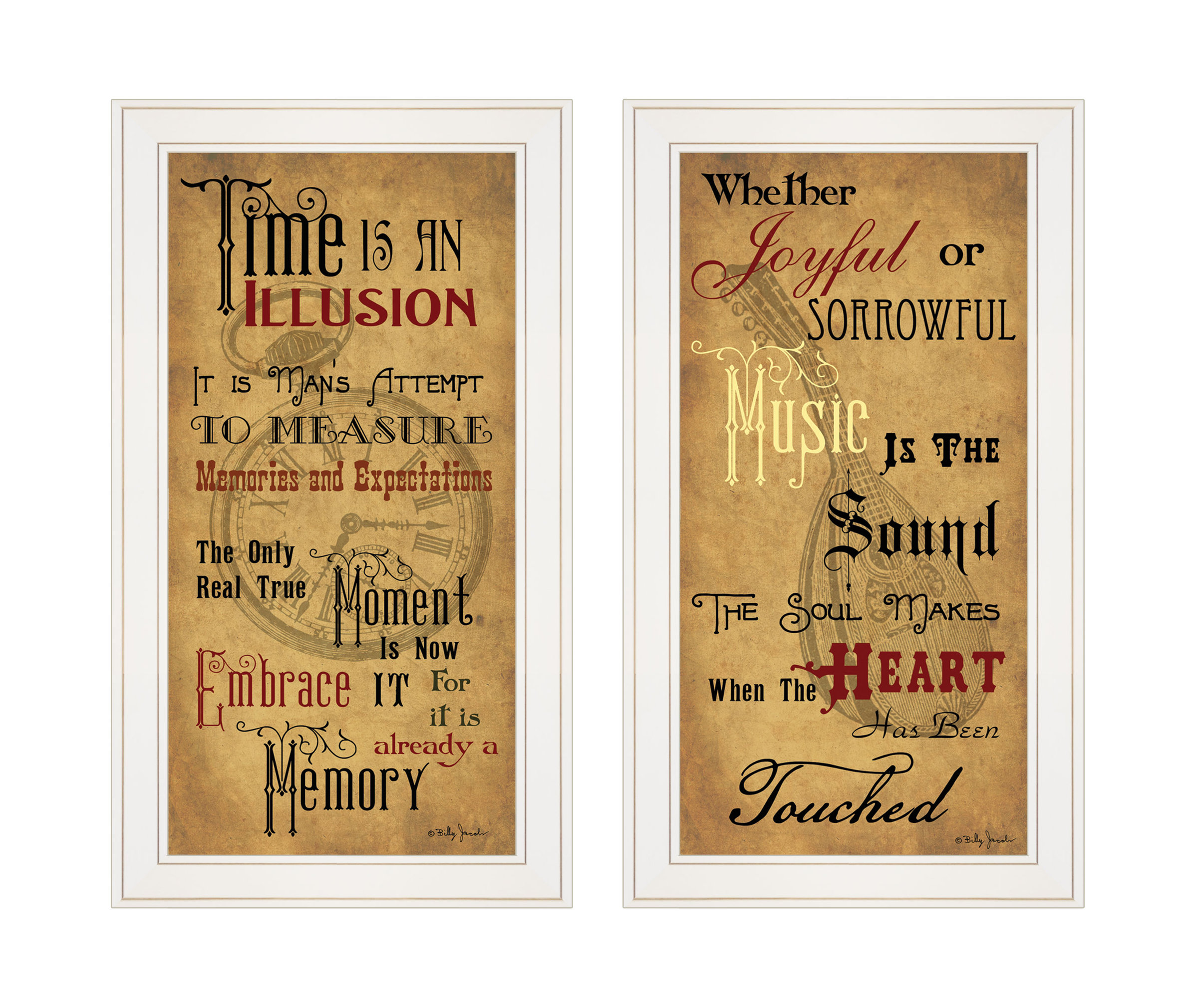 "Joyful" 2-Piece Vignette by Billy Jacobs, White Frame - Contemporary ...