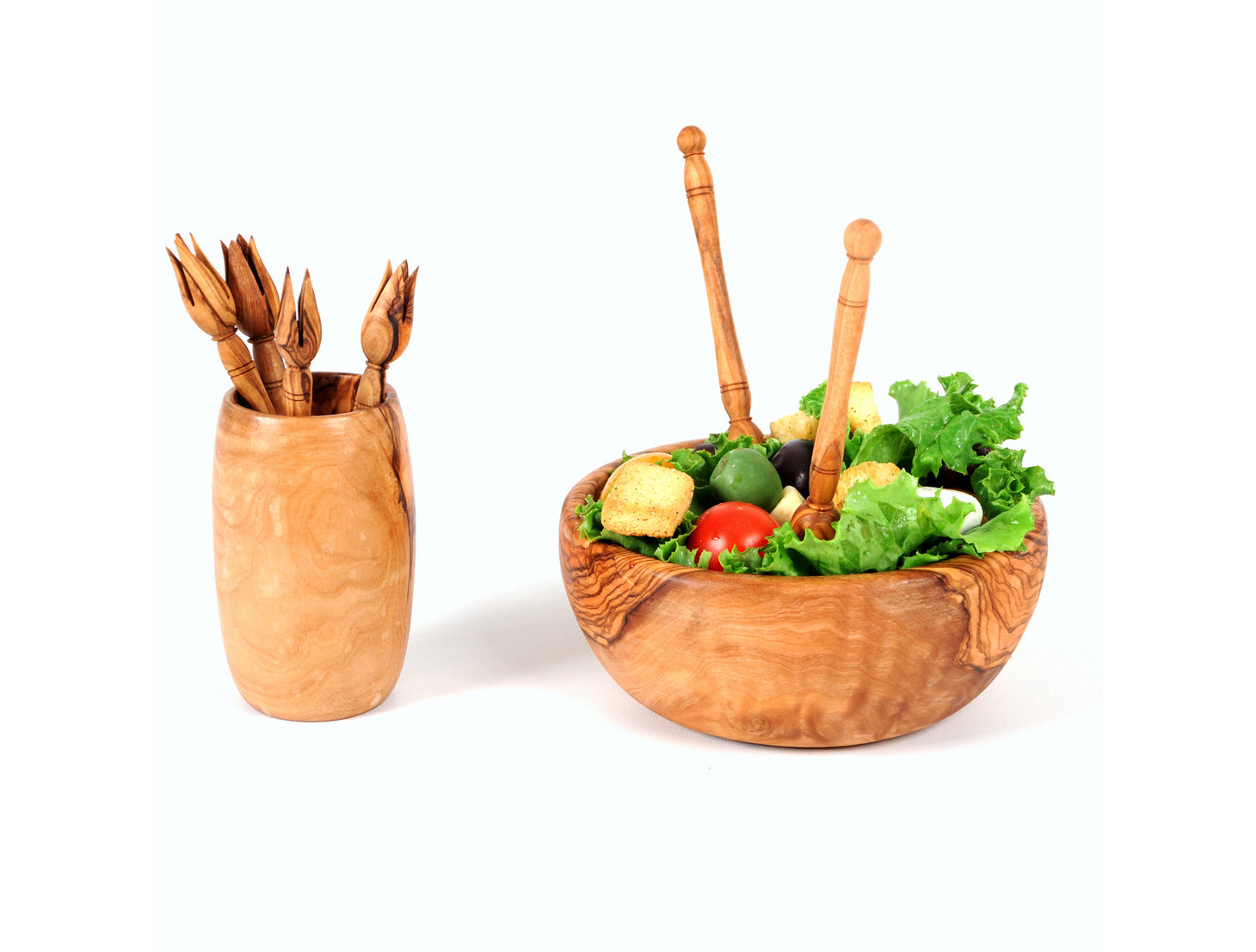 Handmade Olive Wood Olive Picks, Set of 4 - Contemporary - Cocktail ...