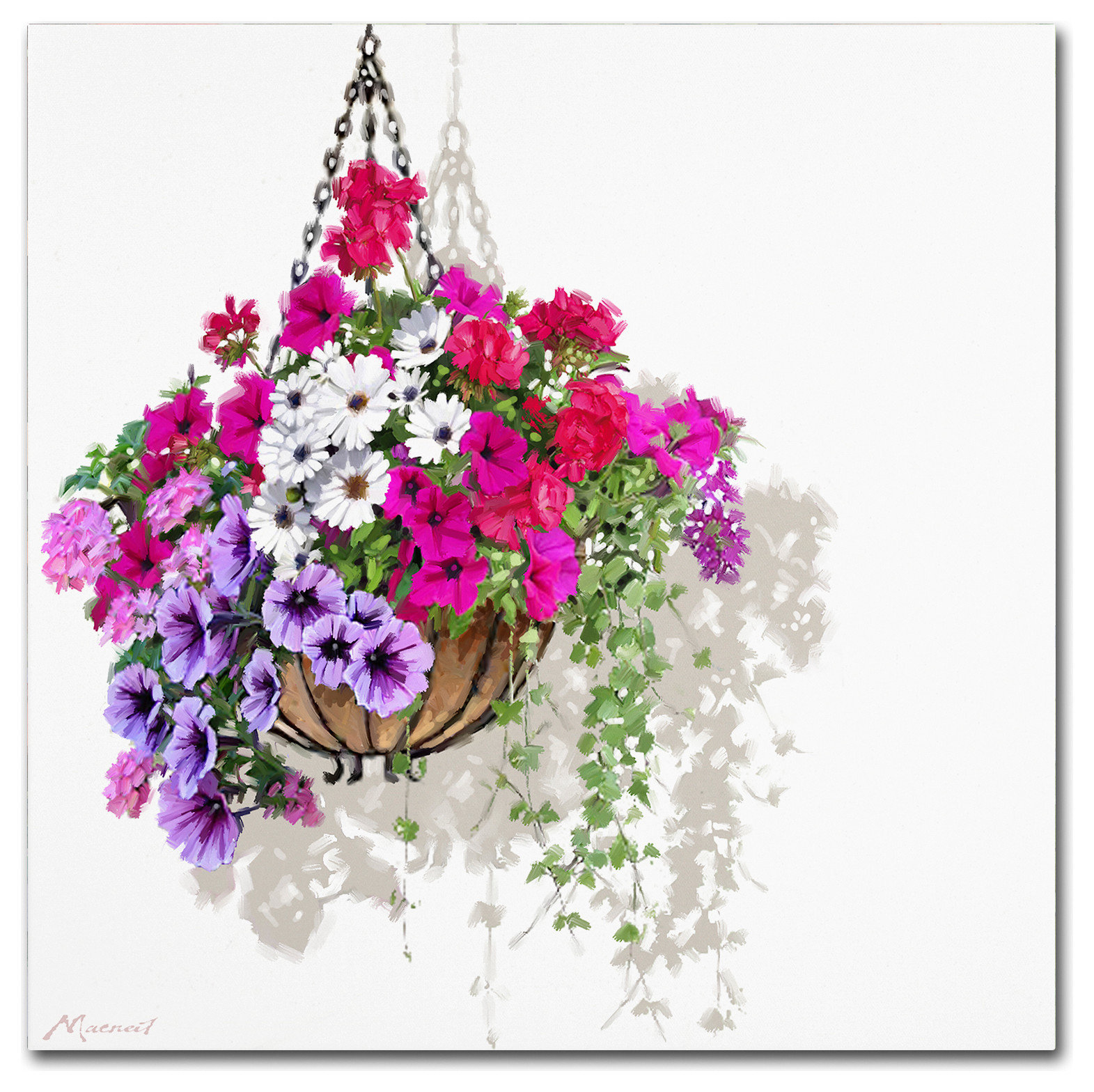 The Macneil Studio 'Hanging Basket' Canvas Art, 14"x14" - Contemporary ...