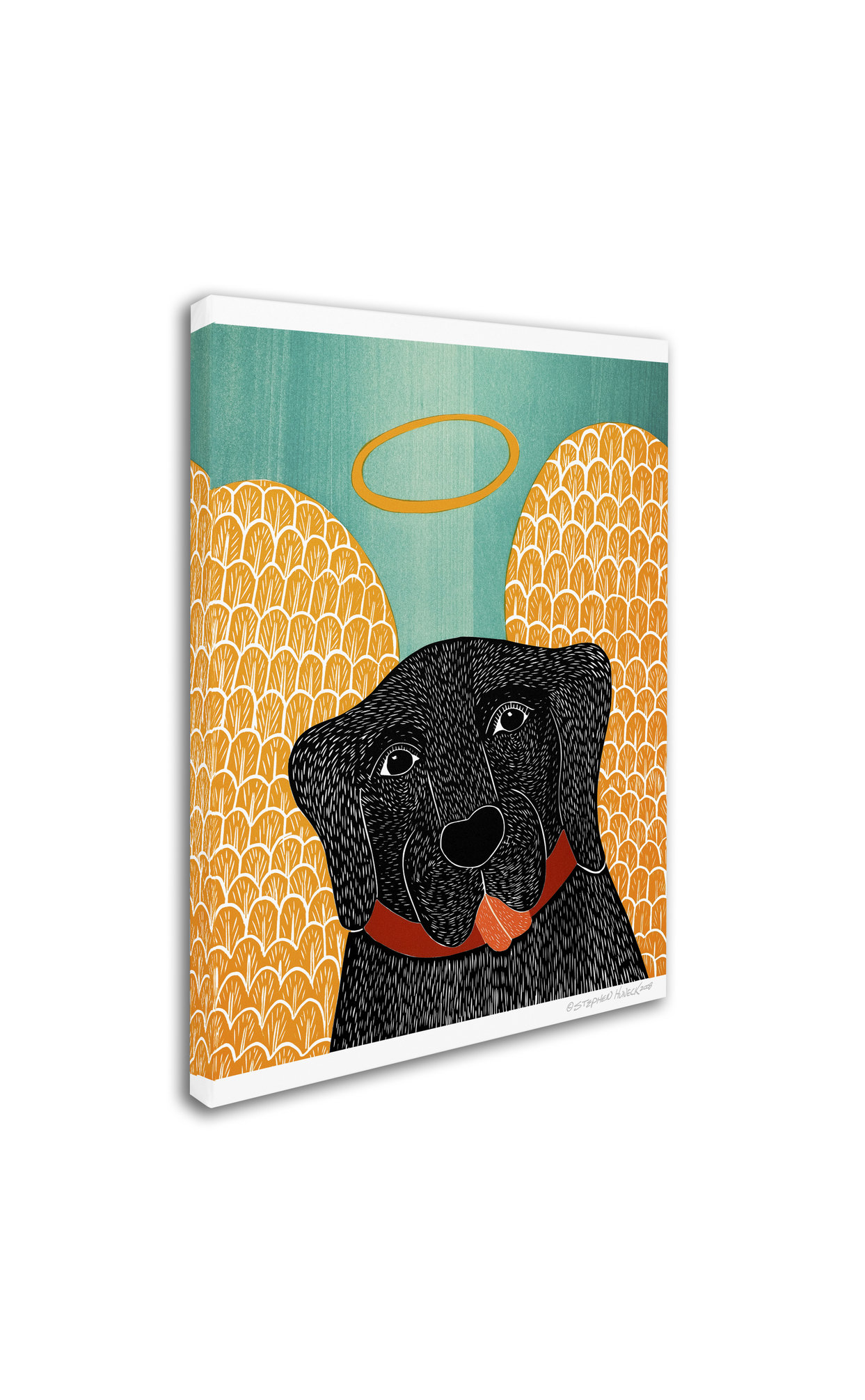 Stephen Huneck 'Angel Dog Black' Canvas Art, 24"x 18" - Contemporary ...