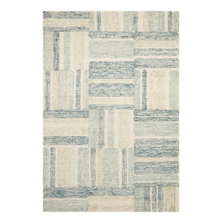 Geometric Hand-Tufted Wool Milo Area Rug, 9'3"x13' - Contemporary ...