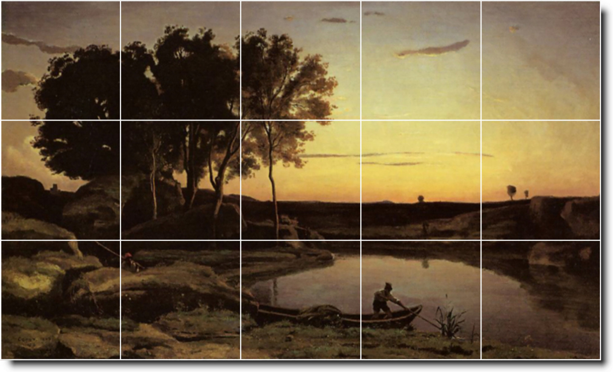 Jean Corot Landscapes Painting Ceramic Tile Mural #304, 40" Wide x 24 ...