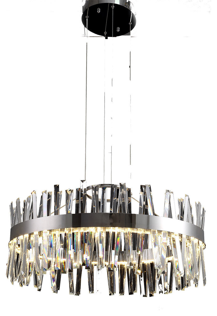 Beautiful Things Lighting Hammered Crystal Full Ring LED Chandelier ...