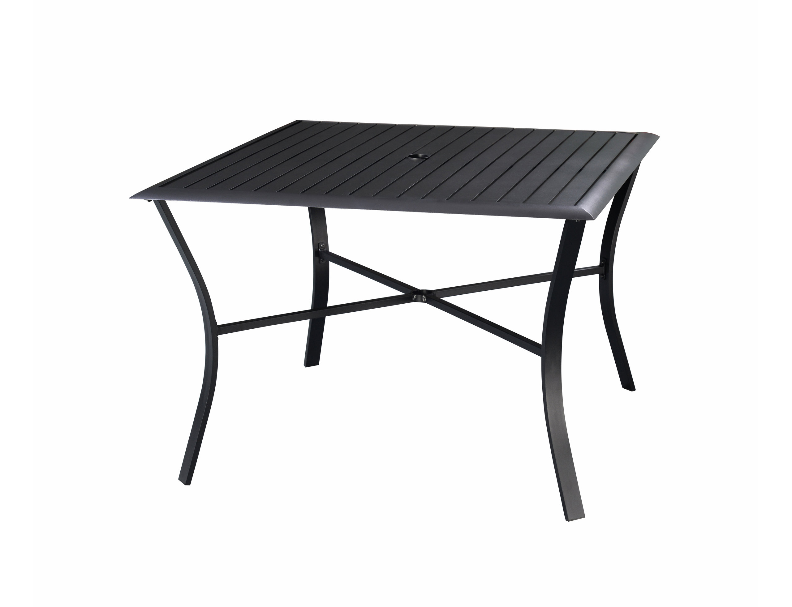 Aluminum 42" Square Slat Table - Black - Transitional - Outdoor Dining ...