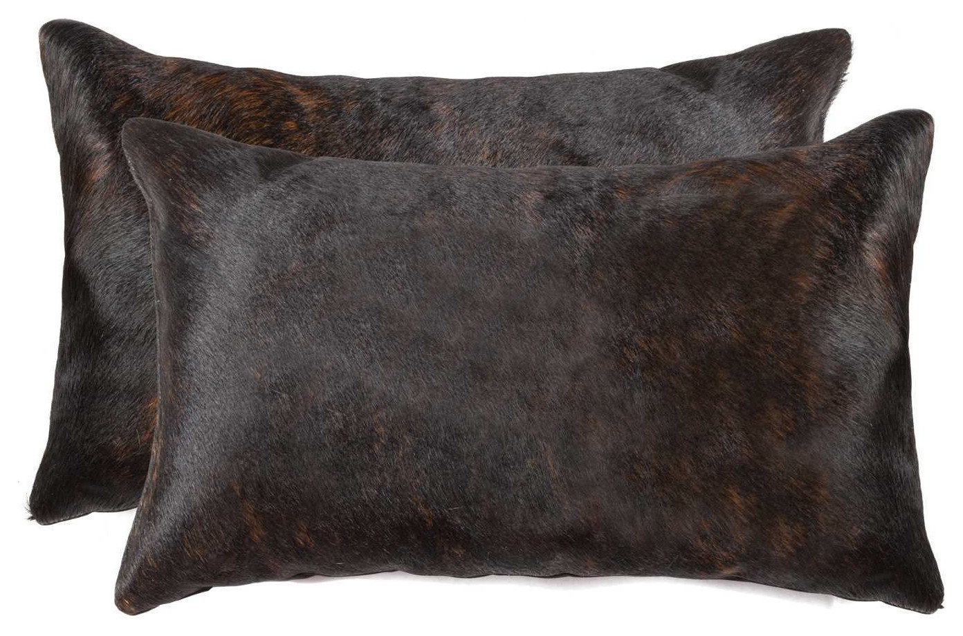12"x20"x5" Chocolate Cowhide Pillow, Set of 2 - Southwestern ...