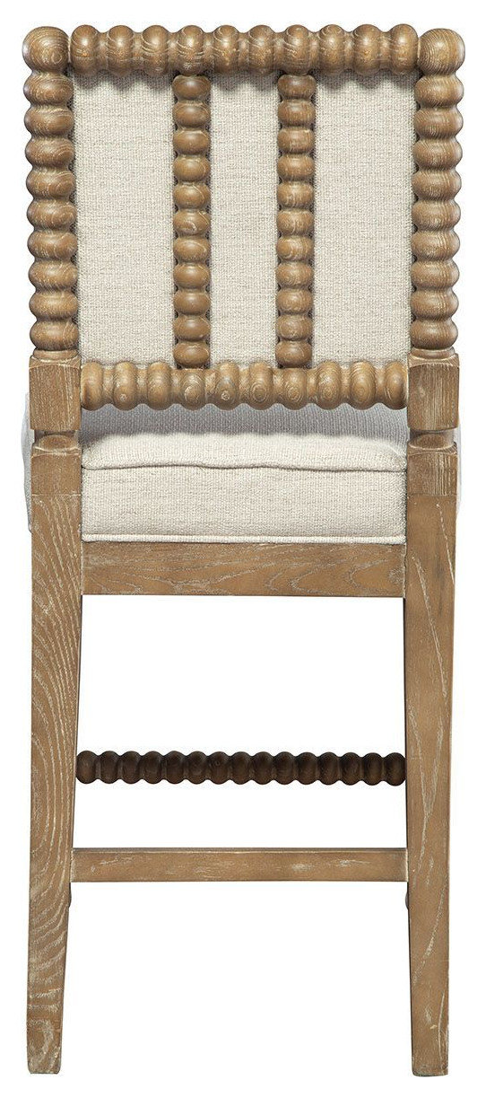 Sara Upholstered Counter Stool, Neutral - French Country - Bar Stools ...