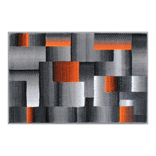 Angie Collection Rectangle 6' x 9' Blocked Area Rug, 2' X 3 ...