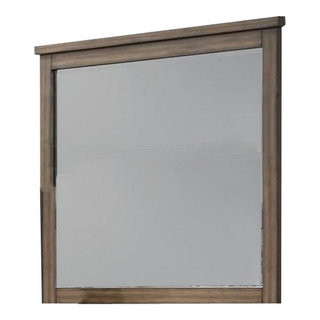 Transitional Style Wooden Frame Rectangular Dresser Mirror, Brown and ...