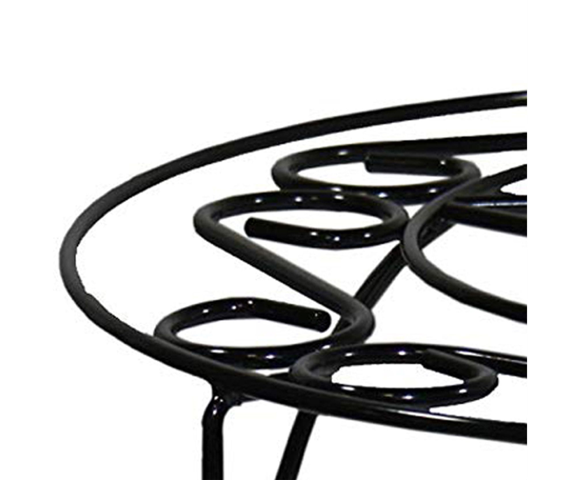 Swirl Mosaic Iron Frame Plant Stand, Glossy Black - Mediterranean ...