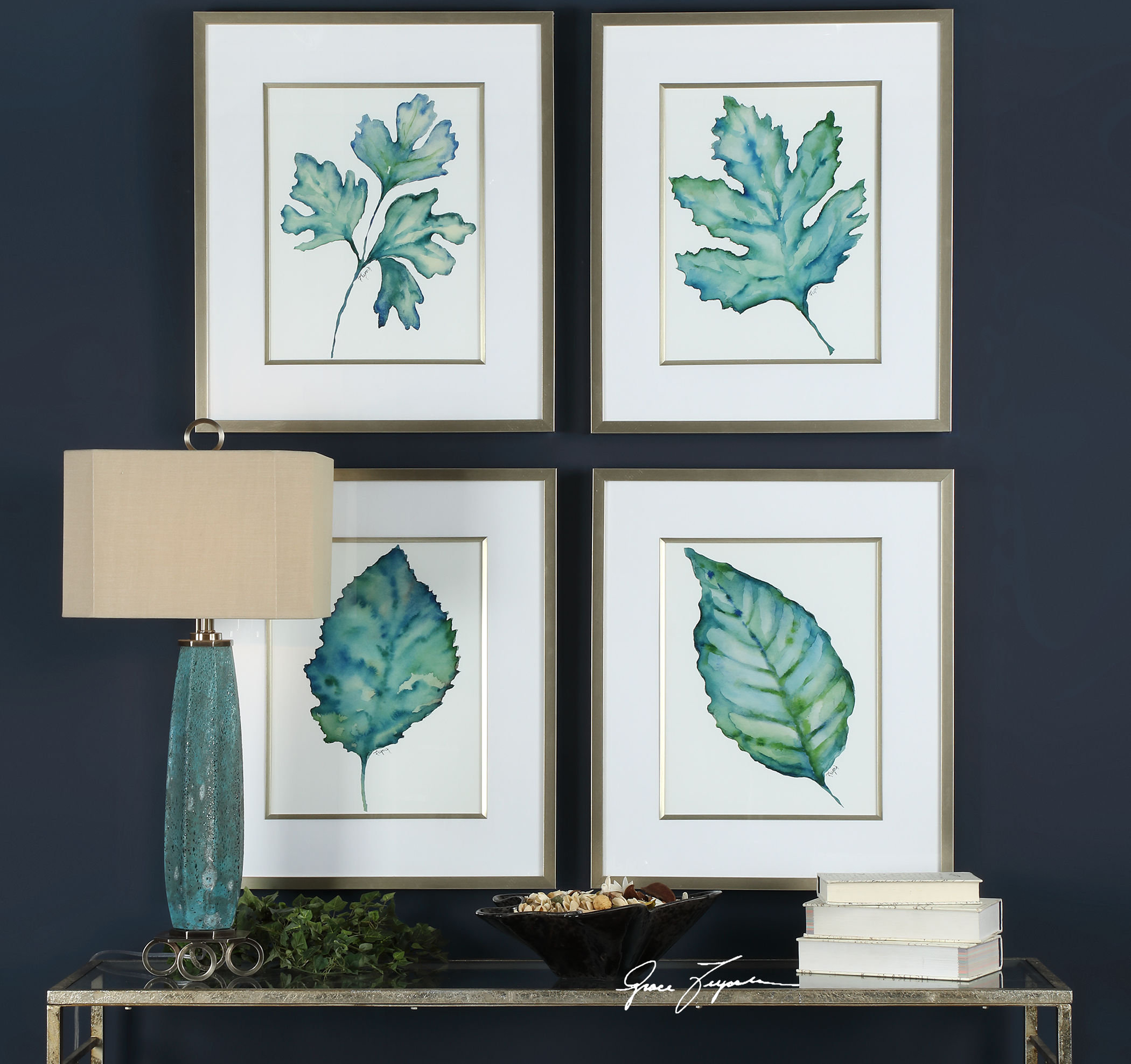 Uttermost Spring Leaves Prints, Set of 4 - Farmhouse - Prints And ...
