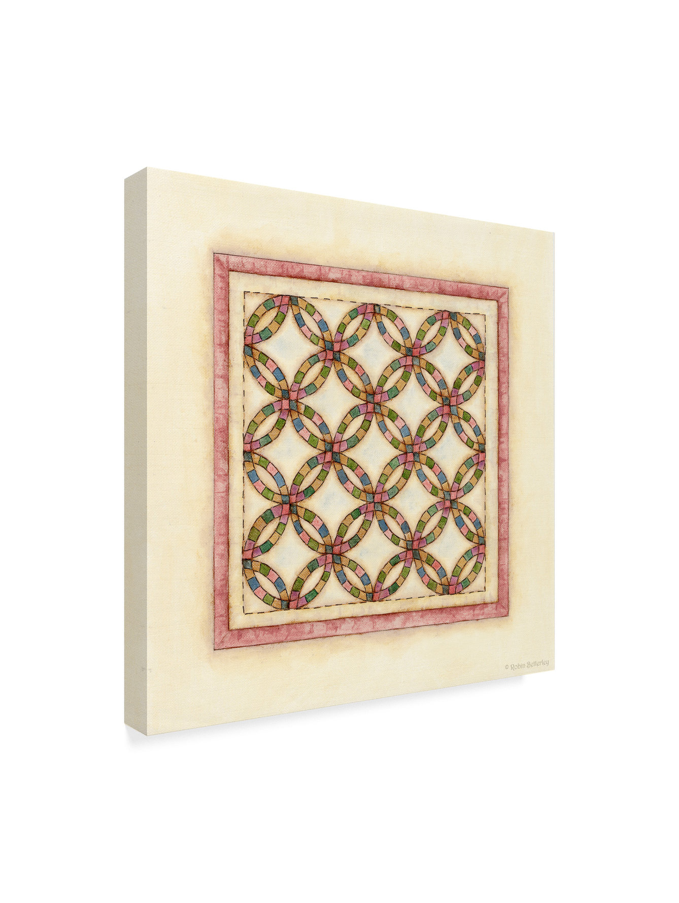 Robin Betterley 'Circle Patchwork' Canvas Art, 14"x14" - Contemporary ...