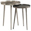 Bernhardt Lex Nesting Table, Satin Nickel/Graphite, Set of 2 ...