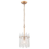 Eva 1 Light Clear Glass Bars Drum Chandelier, Shiny Bronze Finish ...