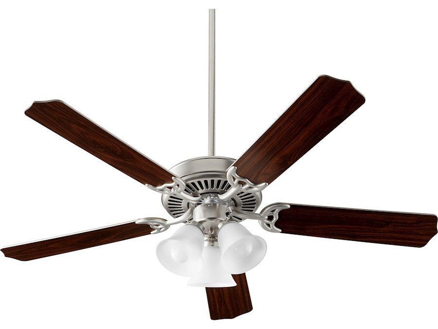 Quorum Capri-X 3 Light LED Ceiling Fan, Satin Nickel/Silver/Walnut ...