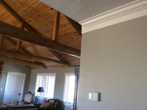 Crown molding color with pine ceilings