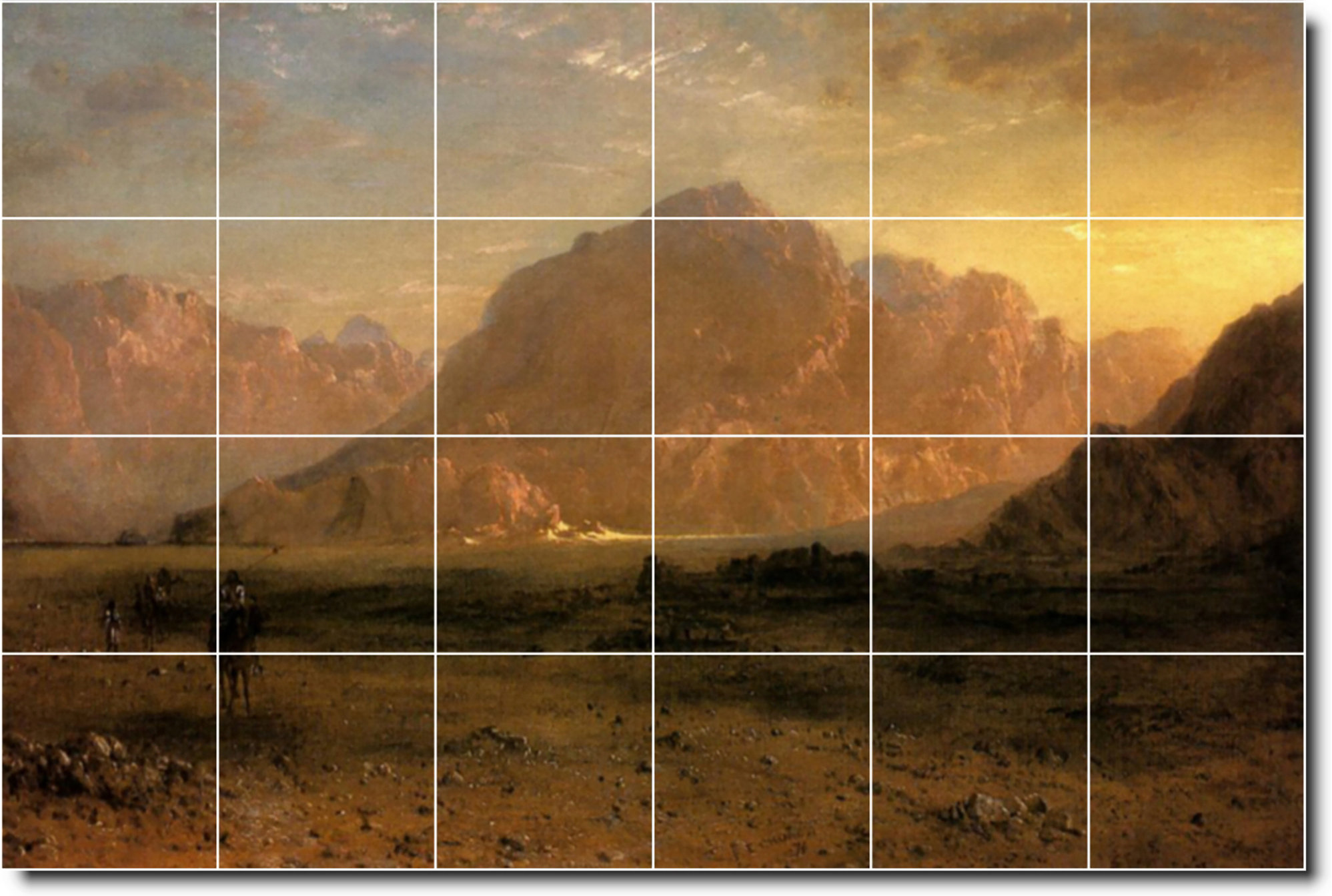 Frederic Church Landscapes Painting Ceramic Tile Mural #237, 48" Wide x ...